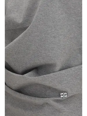 GANNI Asymmetric Draped Stretch Cotton Top