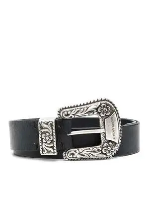 GOLDEN GOOSE Golden Goose Deluxe Brand Women Leather Belt With Engraved Western Buckle
