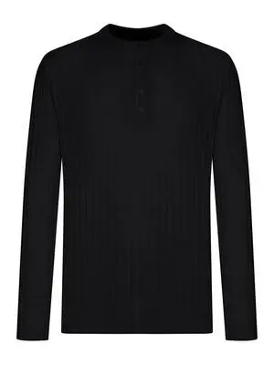Amiri Henley Long-sleeved Ribbed Knit Sweater