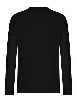 Amiri Henley Long-sleeved Ribbed Knit Sweater