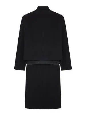 Sacai Panelled Coat With Denim Insert