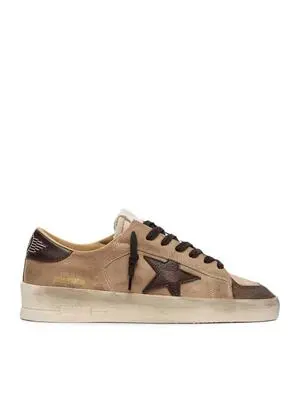 GOLDEN GOOSE Stardan Men`s Beige Suede Shoes With Star And Inserts