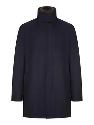 Herno Coat With High Collar And Contrasting Interior
