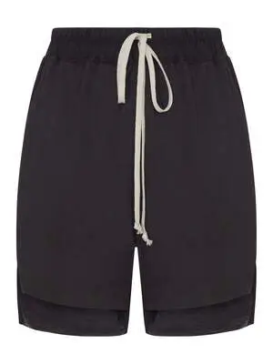 Rick Owens Tower Shorts In Wool And Silk Jersey - Black