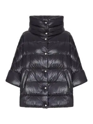 Herno Down Jacket With Wide Collar And 3/4 Sleeves