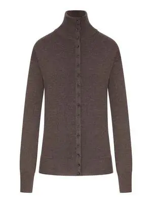 LEMAIRE Fine Wool Button-front Cardigan - Brown
