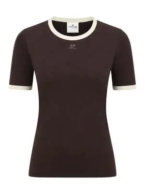 COURREGES T-shirt With Contrasting Trim