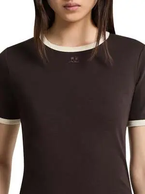 COURREGES T-shirt With Contrasting Trim
