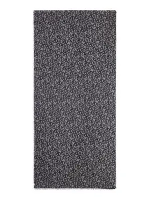 Giorgio Armani Scarf With All-over Monogram Pattern And Fringed Edges
