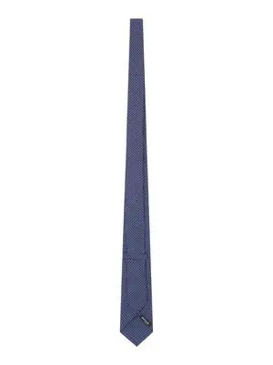 Kiton Fabric Tie With Micro Geometric Pattern - Blue
