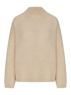 FORTE_FORTE Alpaca Blend Sweater With High Neck - Cream