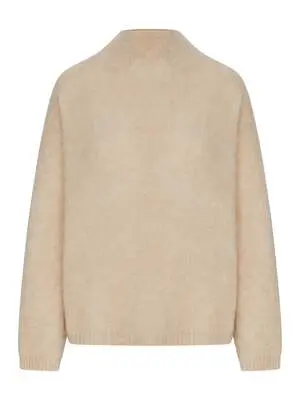 FORTE_FORTE Alpaca Blend Sweater With High Neck - Cream