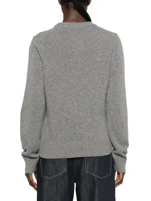 GANNI Crewneck Knit Sweater With Front Graphic Intarsia - Multicolor