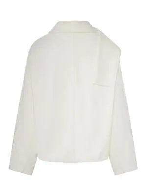 Giorgio Armani Textured Fabric Sweater With Integrated Scarf