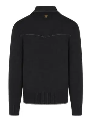 Amiri Wool Bomber Jacket With Leather Inserts