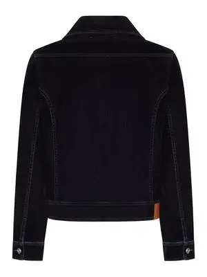 Amiri Flocked Denim Jacket With Embroidered Logo And Metal Buttons