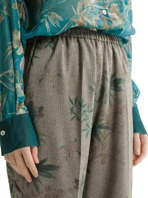 FORTE_FORTE Floral Print Palazzo Trousers - Cream