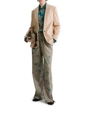 FORTE_FORTE Floral Print Palazzo Trousers - Cream