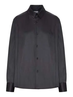 COURREGES Oversized Shirt In Crinkled Satin