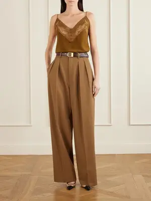 Saint Laurent Lace-trimmed Silk-satin Camisole