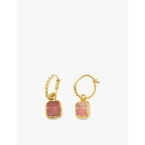 MISSOMA Mini Pyramid 18ct Yellow -plated Vermeil And Rhodochrosite Charm Hoop Earrings - Gold