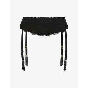 Agent Provocateur Molly Lace-trim Satin Suspender - Black