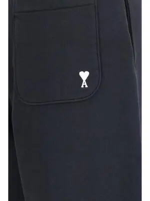 AMI Paris De Cœur Cotton Sweatpants - Black