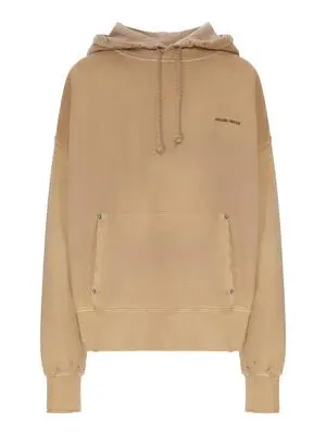 GOLDEN GOOSE Hoodie With Destroyed Trim - Cream