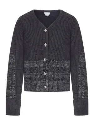 Bottega Veneta Knit Cardigan With Jewel Buttons - Gray