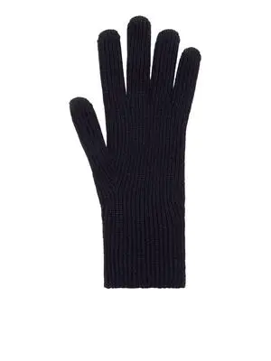 Moncler Logo-detailed Wool Gloves - Black