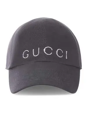 Gucci Baseball Cap With Crystal Logo