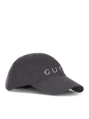 Gucci Baseball Cap With Crystal Logo