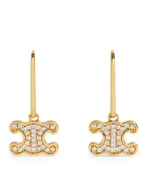 Celine Triomphe Earrings With Brass Rhinestones With Finish And Crystals - Gold