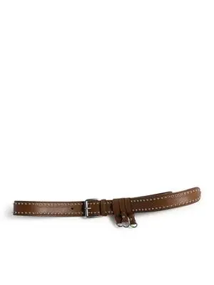 Miu Miu Leather Belt With Studs - Multicolor