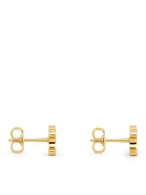 Celine Triomphe Earrings In Brass Finish
