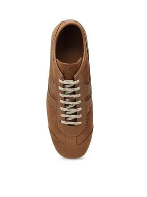 Dries Van Noten Suede And Smooth Leather Sneakers - Tan