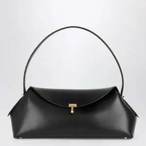 TOTEME T-lock Leather Shoulder Bag - Black
