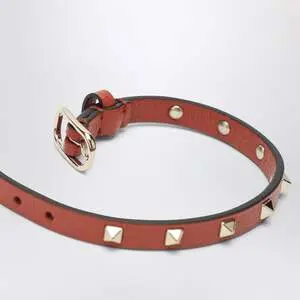 Valentino Garavani Poppy Rockstud Leather Bracelet