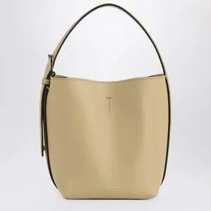 TOTEME Small Beige Belted Tote Bag In Leather