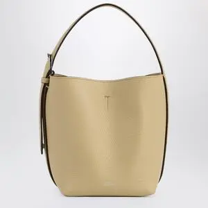 TOTEME Small Beige Belted Tote Bag In Leather - Cream