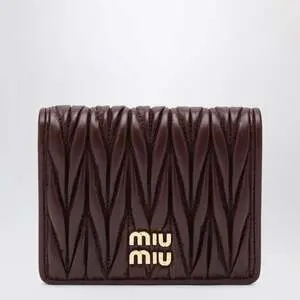 Miu Miu Wallet In Matelasse Nappa Leather, Burgundy - Red