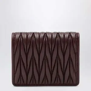 Miu Miu Wallet In Matelasse Nappa Leather, Burgundy - Red