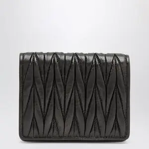 Miu Miu Small Caffã¨ Wallet In Quilted Nappa Leather - Brown
