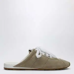 Miu Miu Plume Desert Suede Sabot - Cream