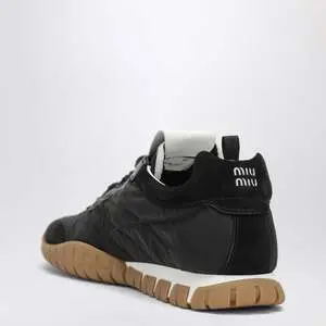 Miu Miu Tyre Sneakers In Re-nylon And Suede - Black