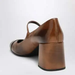 Miu Miu Cognac/dark Leather Mary Jane Pumps