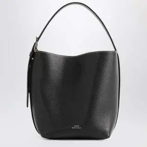 TOTEME Small Belted Tote Bag In Grained Leather - Black
