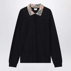 Burberry Long-sleeved Cotton Polo Shirt