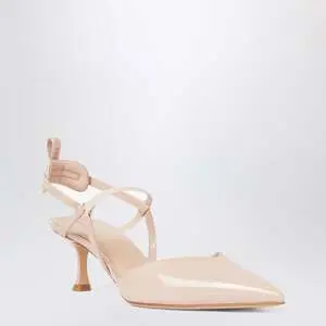 Fendi Very Colibrã¬ Slingbacks With A Medium Heel In Rose Nude-coloured Patent Leather - Pink