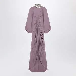 Valentino Garavani Mauve Pink Draped Long Dress - Purple